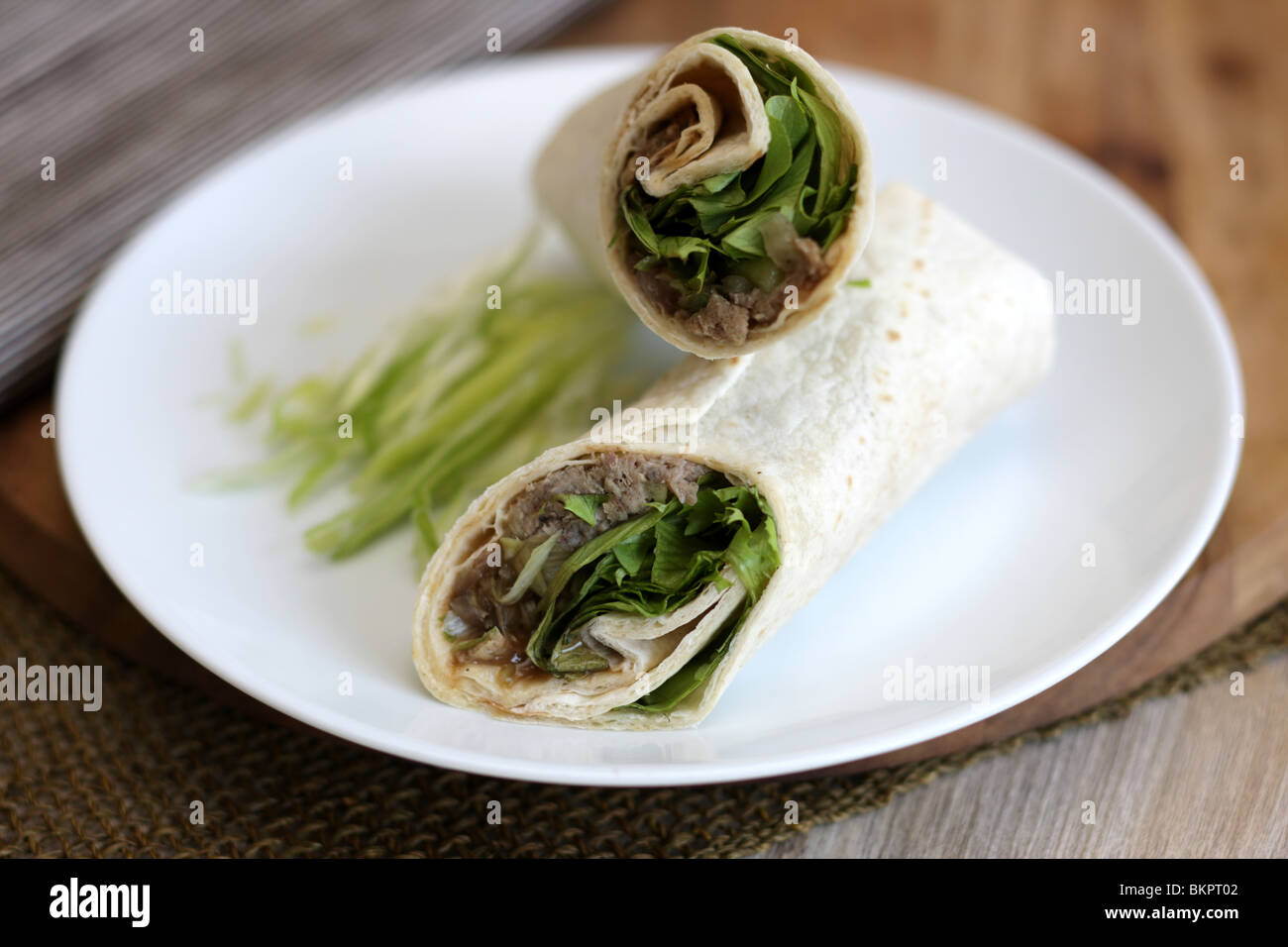 Duck and Hoisin Sauce Wrap Stock Photo - Alamy