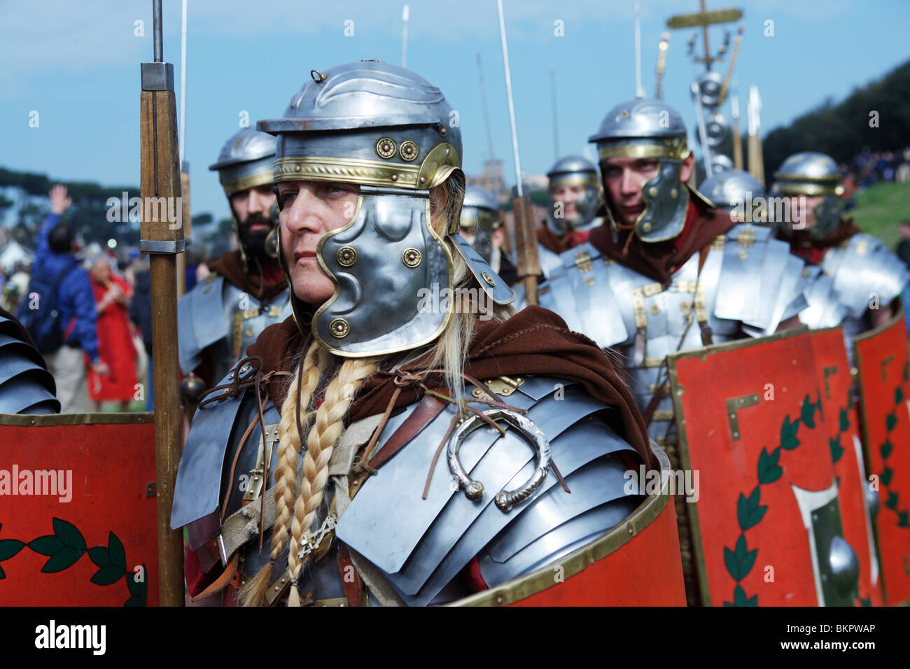 Legionary Roman soldier, History-Roman re-enactors festival 2010 Stock ...