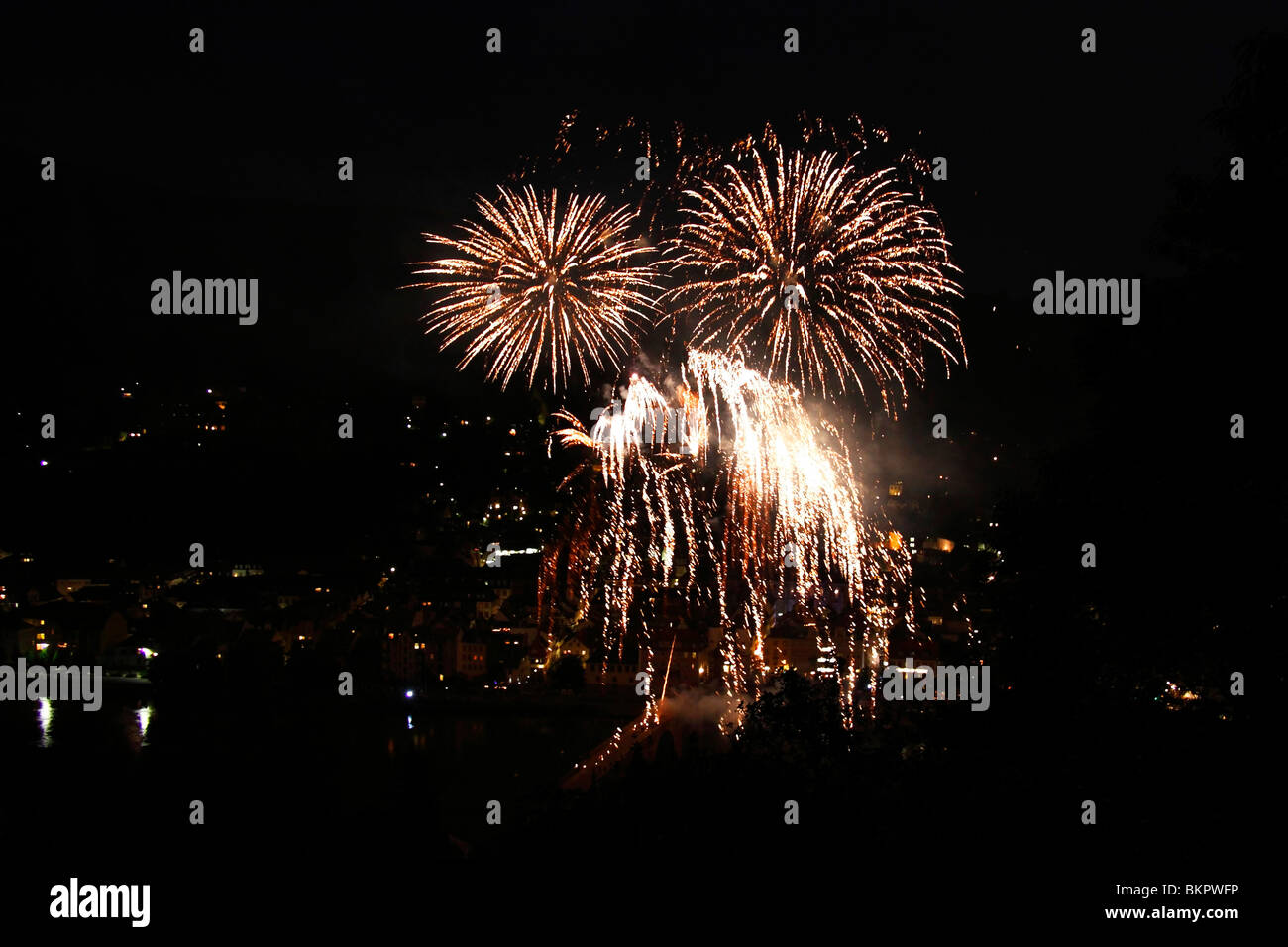 Heidelberg Germany fireworks Stock Photo - Alamy