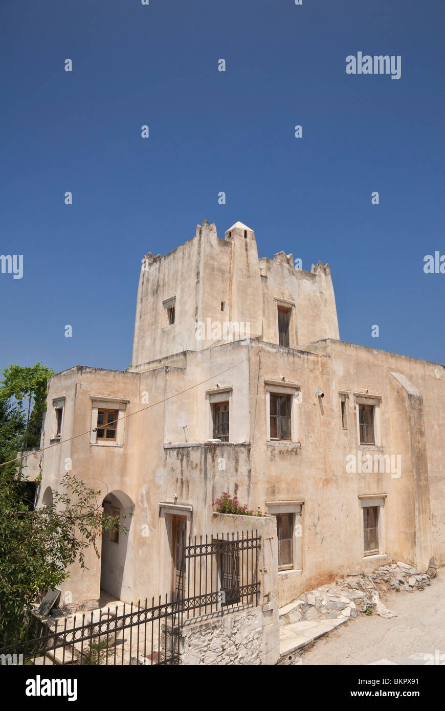 The Barotsis Tower, Filoti village, Naxos Island, Greece Stock Photo ...