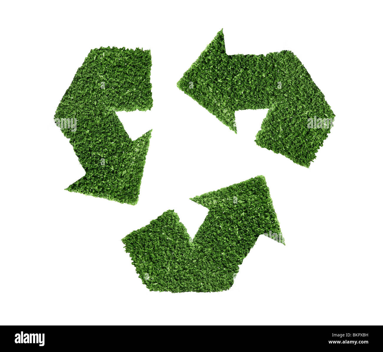 Recycle green symbol grass sign isolated on white Stock Photo - Alamy