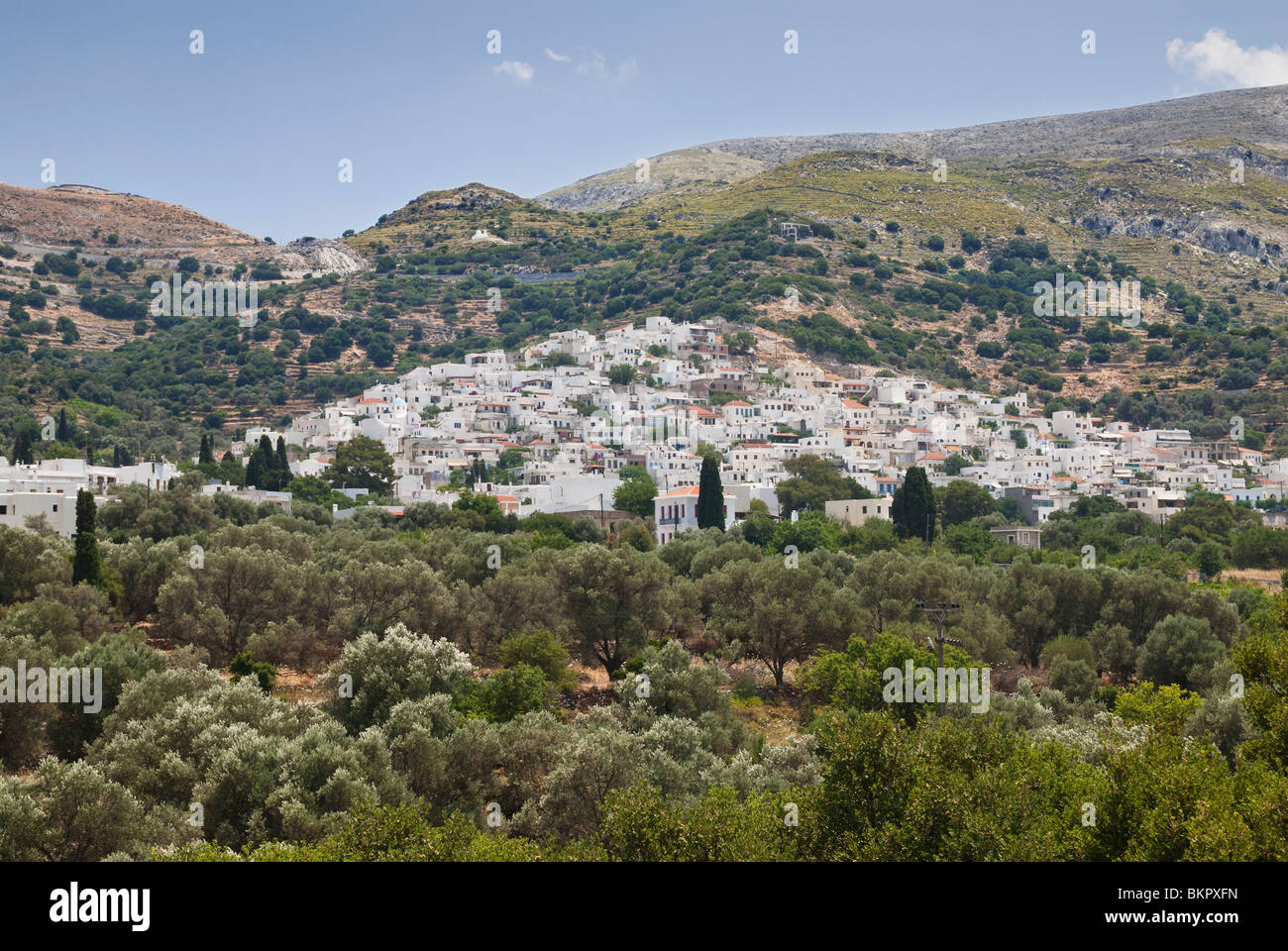 Scenic views of Filoti village, a traditional settlement in the centre ...
