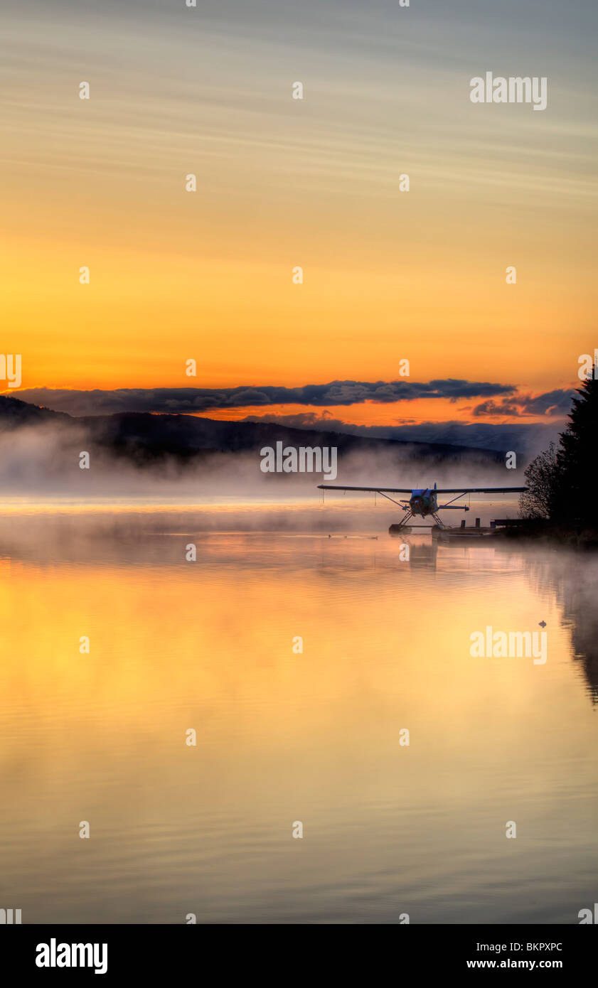 Floatplane sitting on Beluga Lake, Homer, Alaska Stock Photo - Alamy
