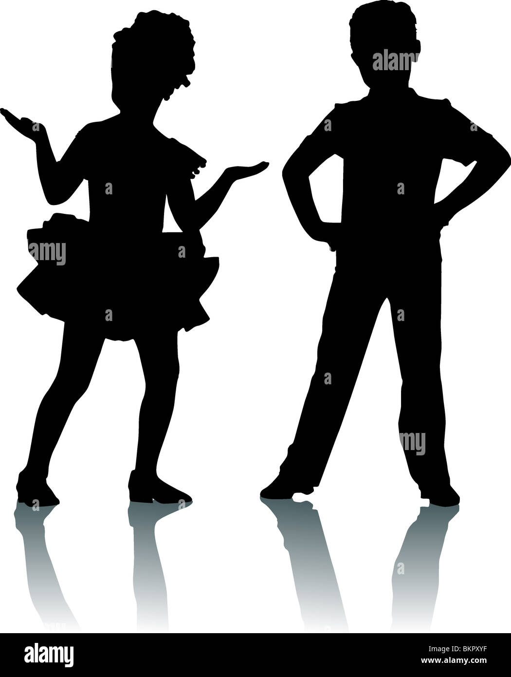 Silhouette small friends Stock Photo - Alamy