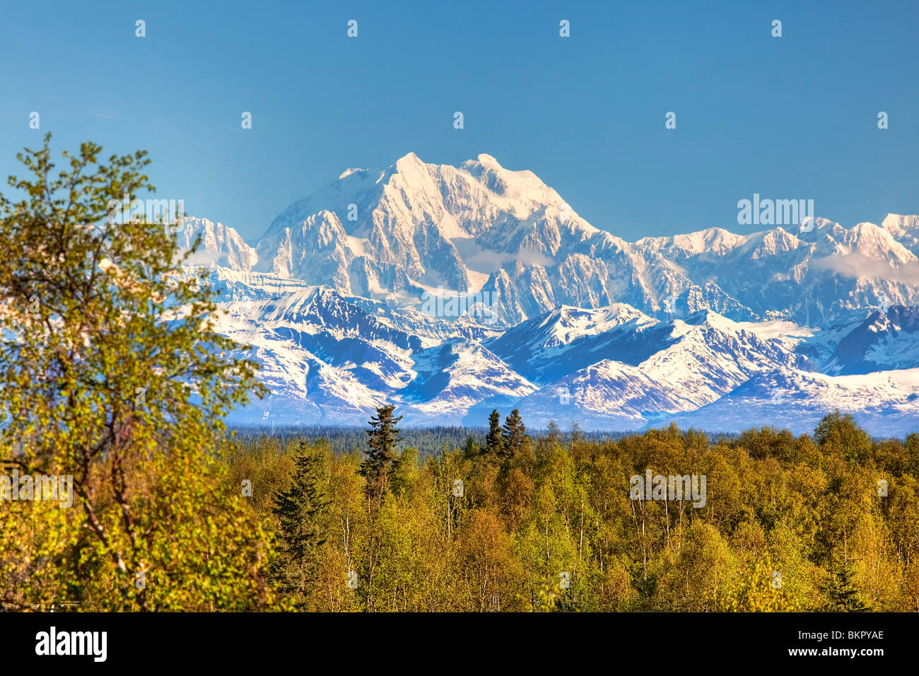 Mount Hunter taken from Talkeetna Stock Photo - Alamy