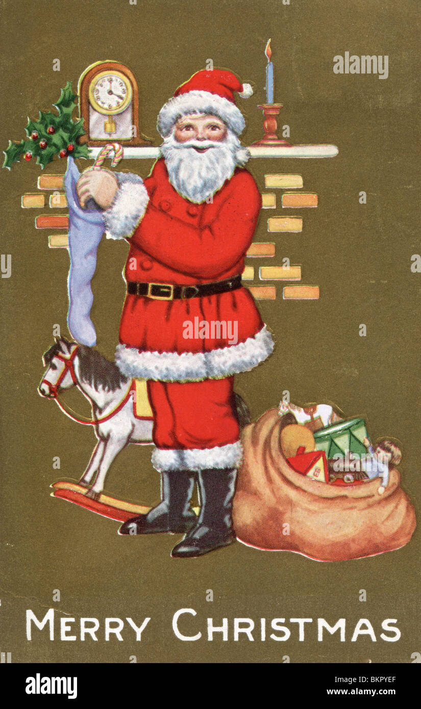 Santa filling stockings hi-res stock photography and images - Alamy