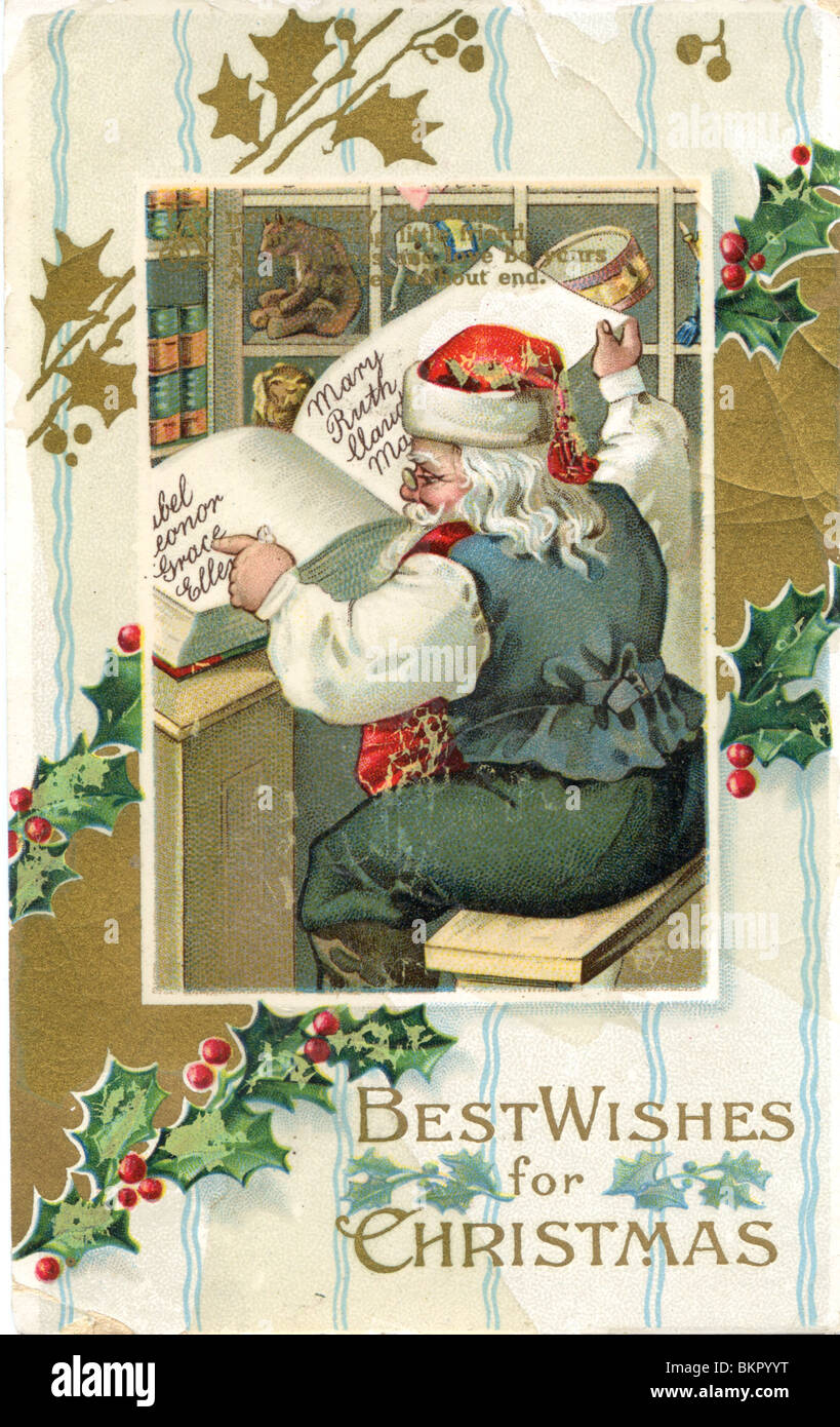 Father Christmas Reading a Book Stock Photo - Alamy