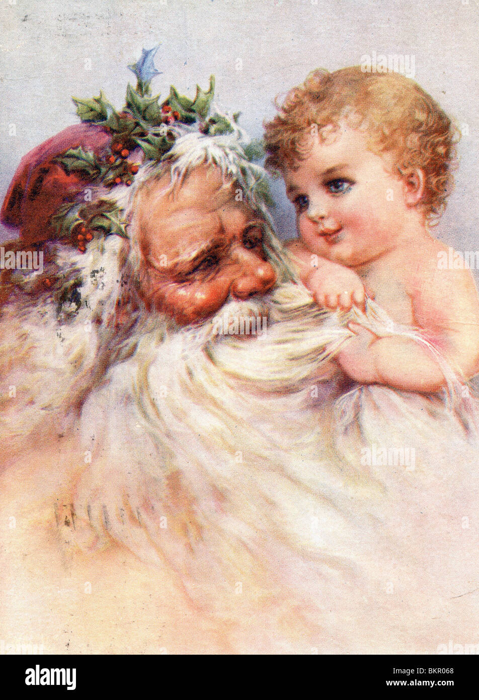 Father Christmas and a Young Child Stock Photo - Alamy