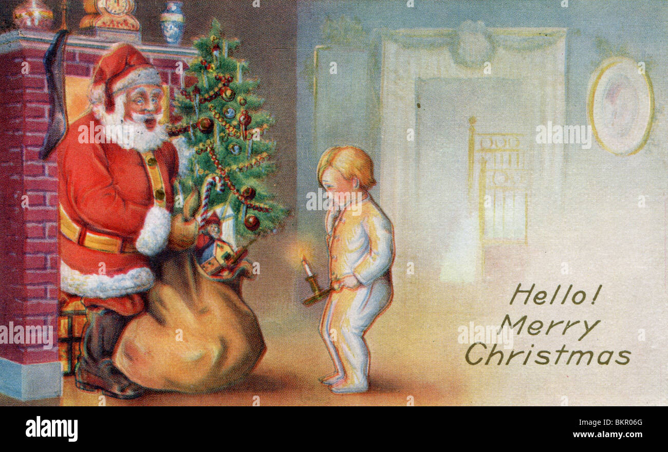 Father christmas delivering toys hi-res stock photography and images ...