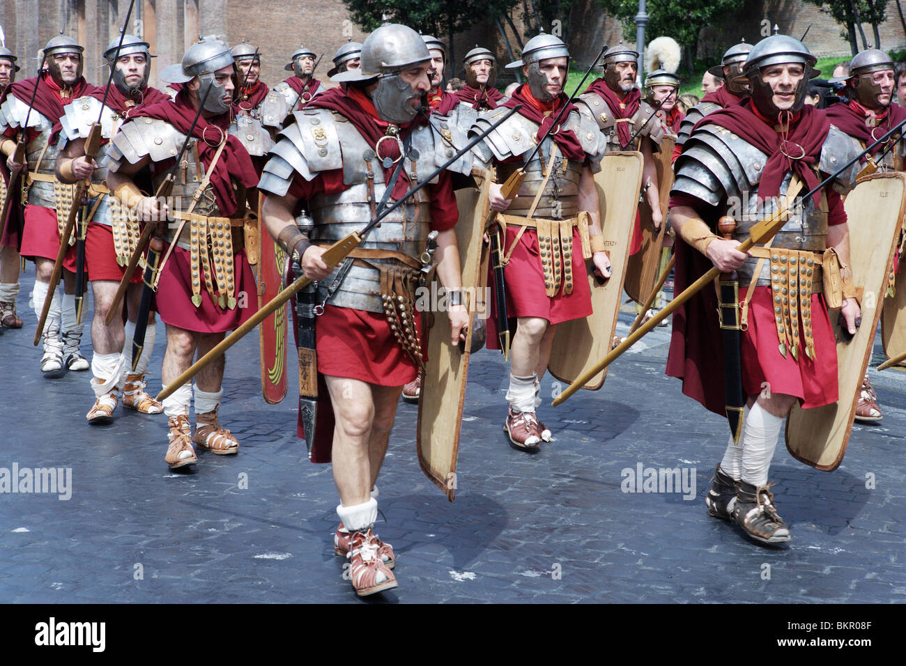 Legionary Roman soldier walking,: History-Roman re-enactors festival ...