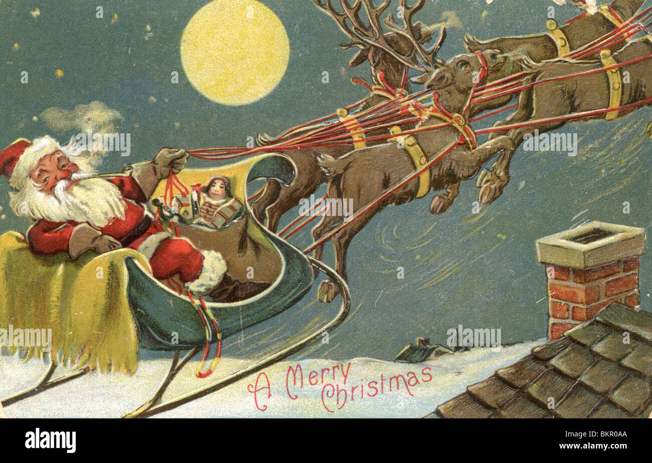 Victorian Santa And His Sleigh