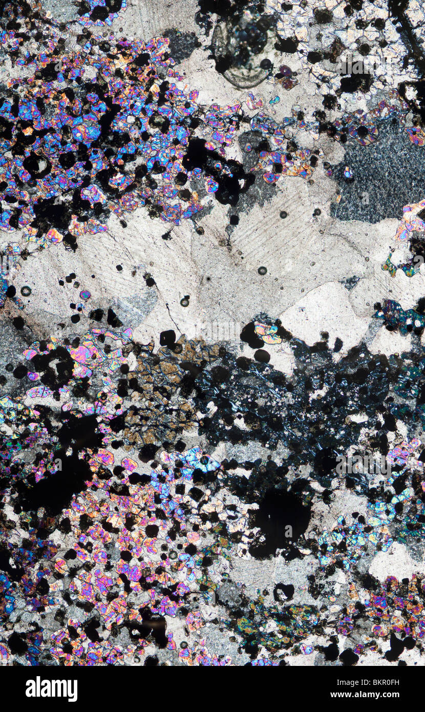 Metasomatic Marble rock sample photographed to show mineral colours in ...