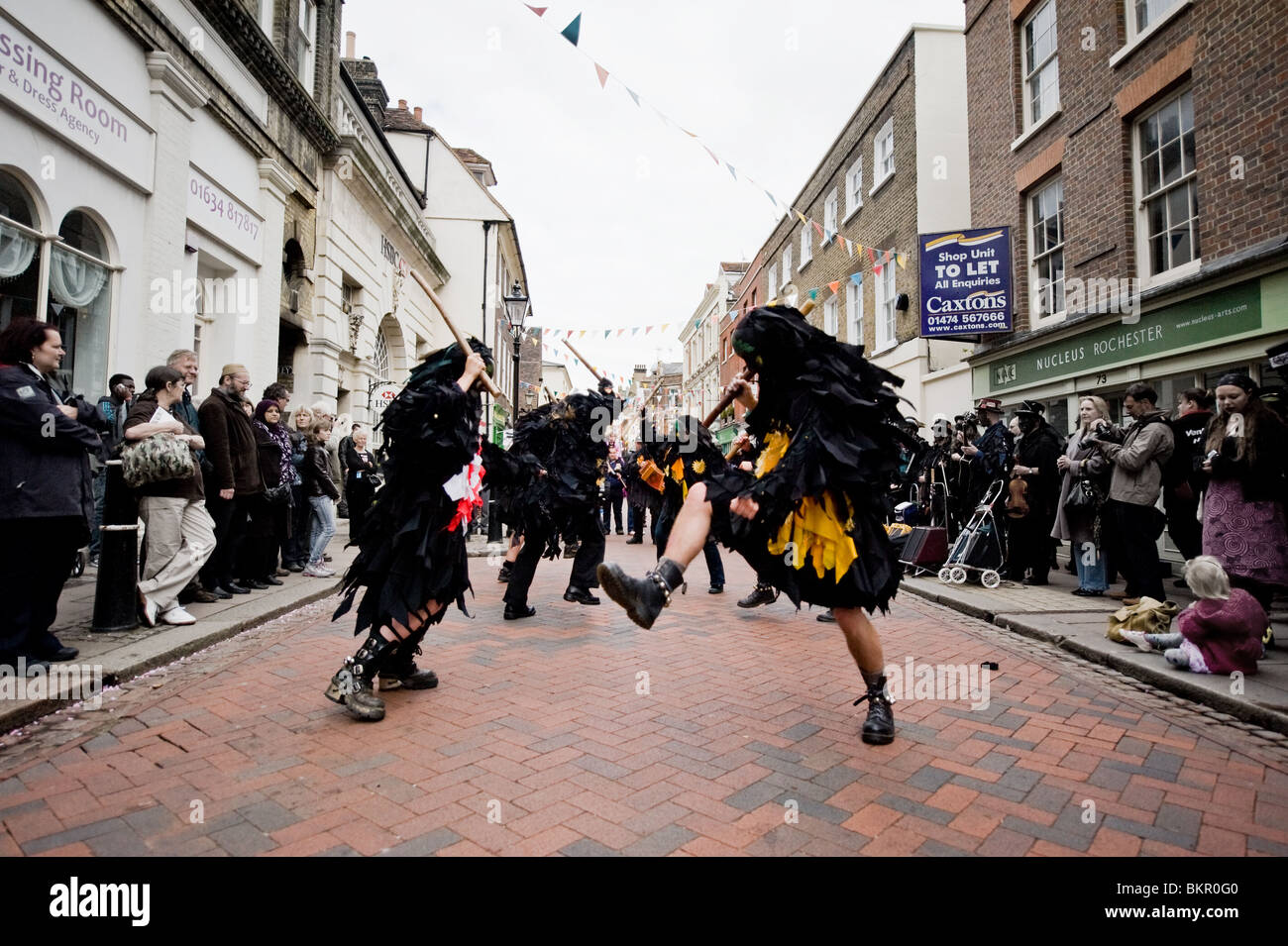 Mythago Border Morris dancing at the Sweeps Festival Stock Photo - Alamy