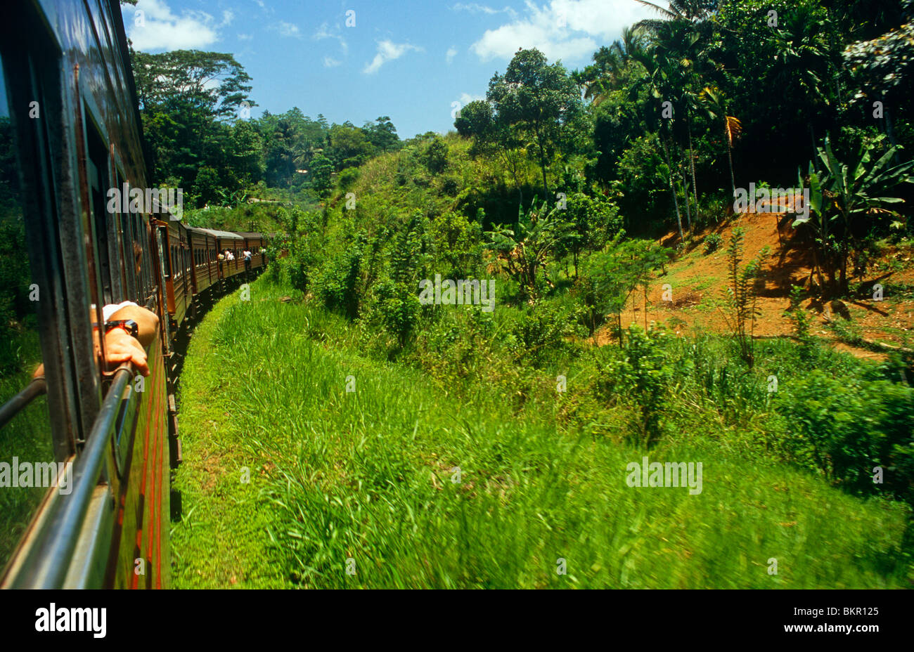 Sri Lanka, Central Highlands. The Kandy to Badulla Railway passes ...