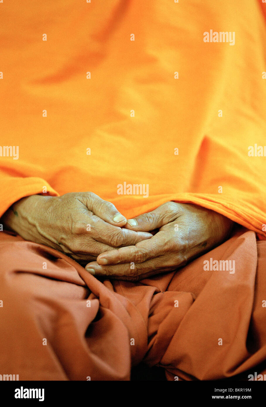 Close-up of monk's hands Stock Photo - Alamy