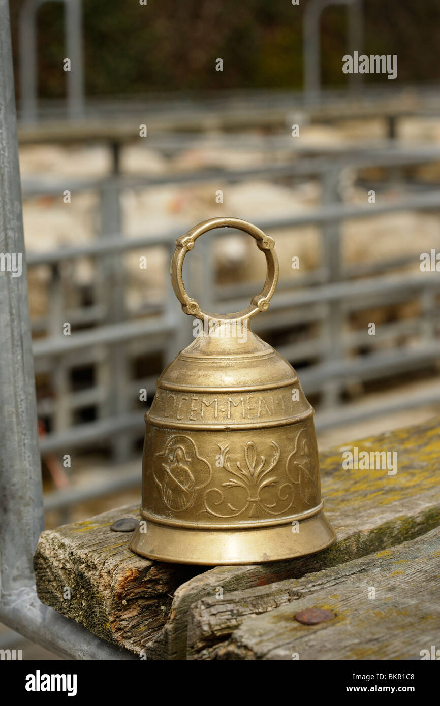 Auction bell at sheep market Stock Photo - Alamy