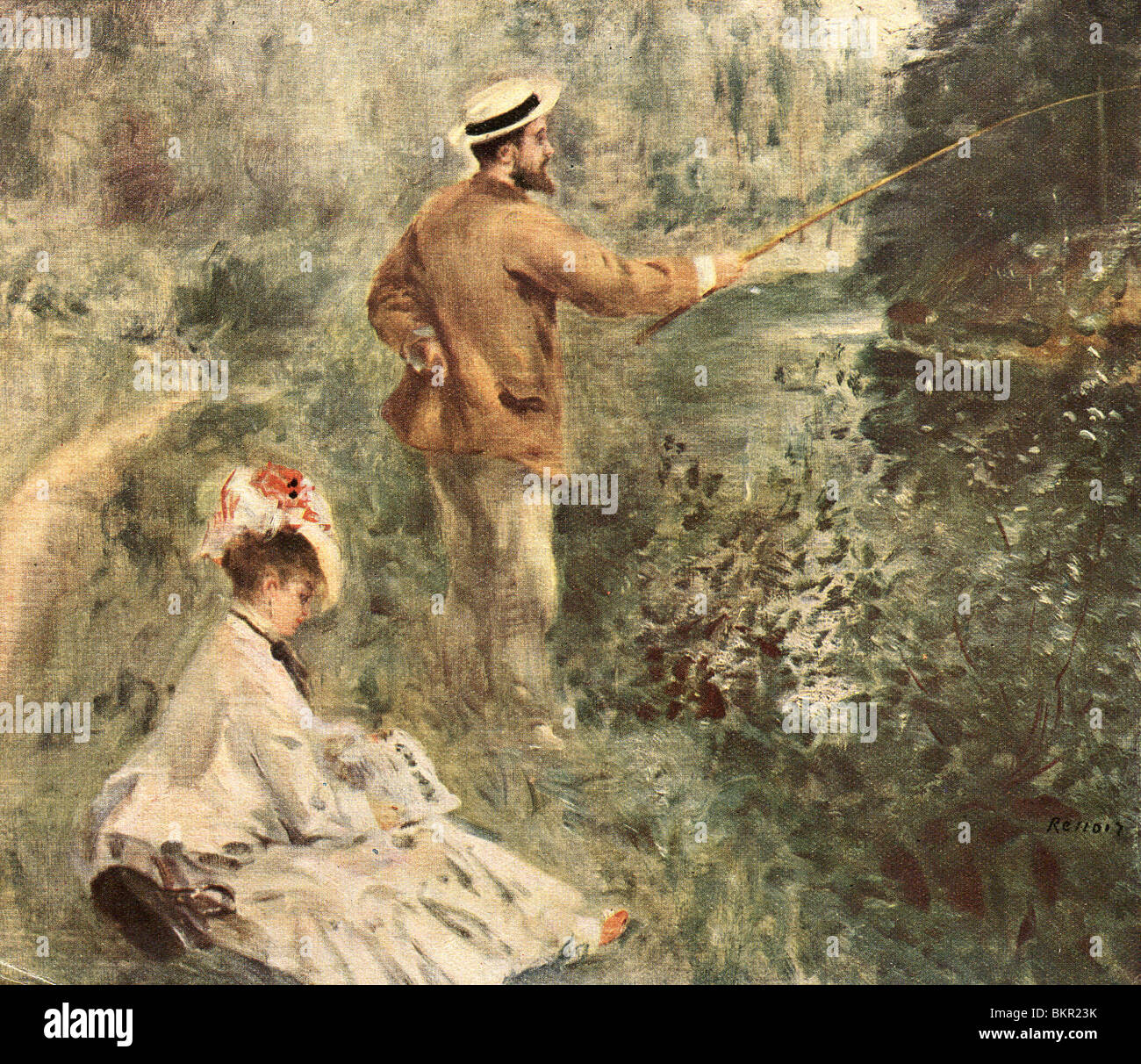 Man fishing woman reading book hi-res stock photography and images - Alamy