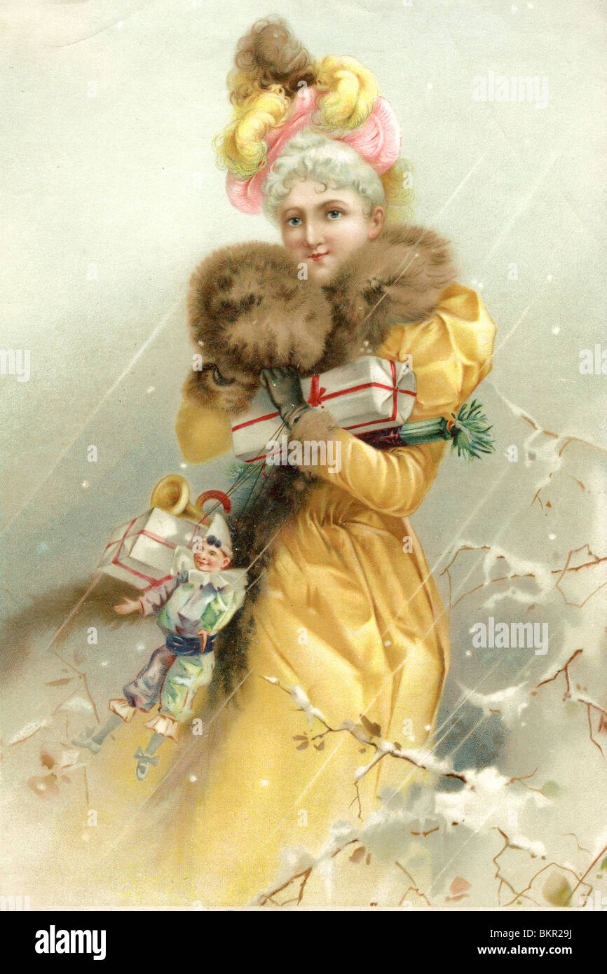 Lady in a Winter Storm Stock Photo - Alamy