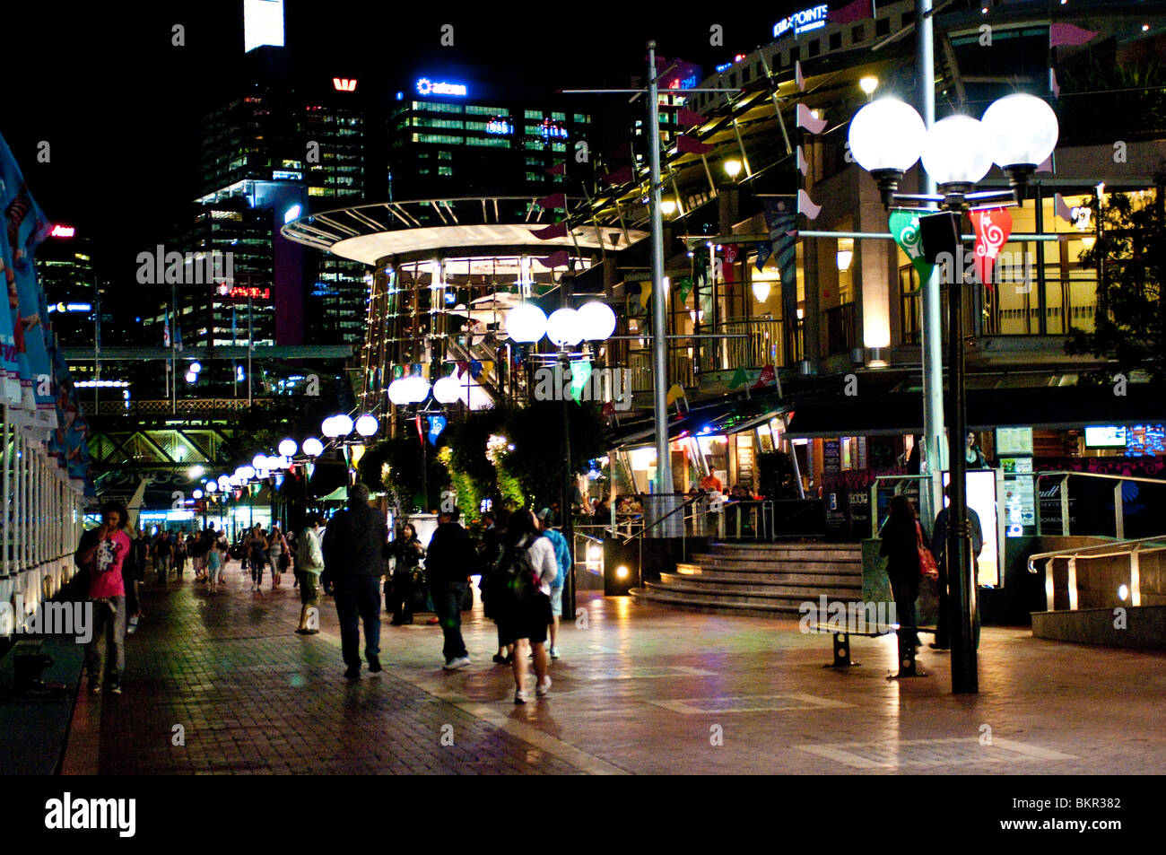 Darling Harbour promenade at night, Sydney, Australia Stock Photo - Alamy