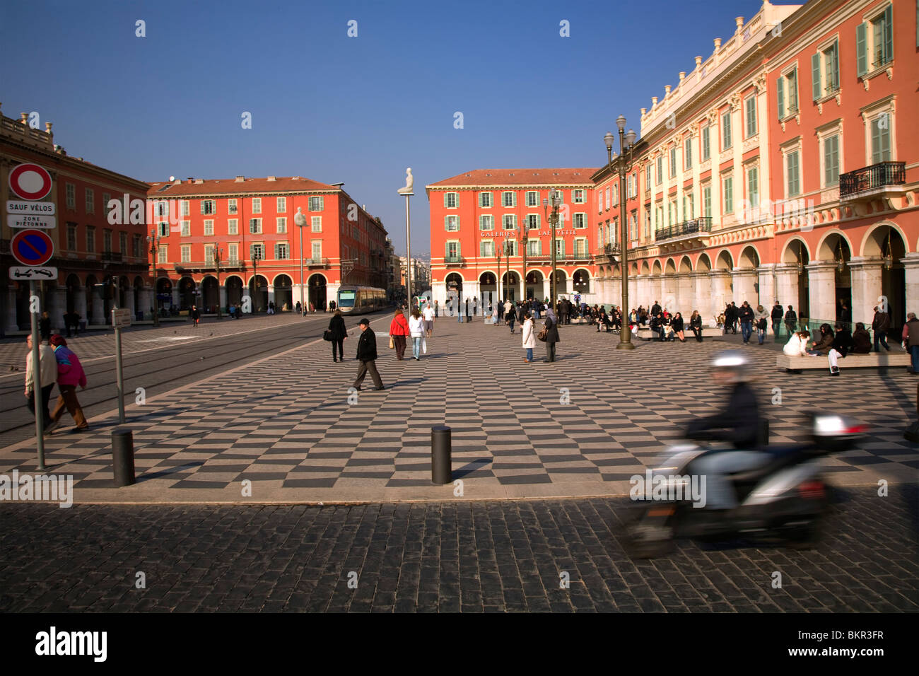 France, Cote D'Azur, Nice; Place Massena, the city's main square where ...