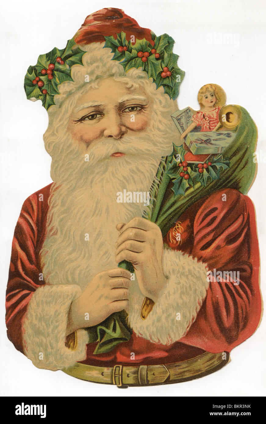 Father Christmas with Sack of Toys Stock Photo - Alamy