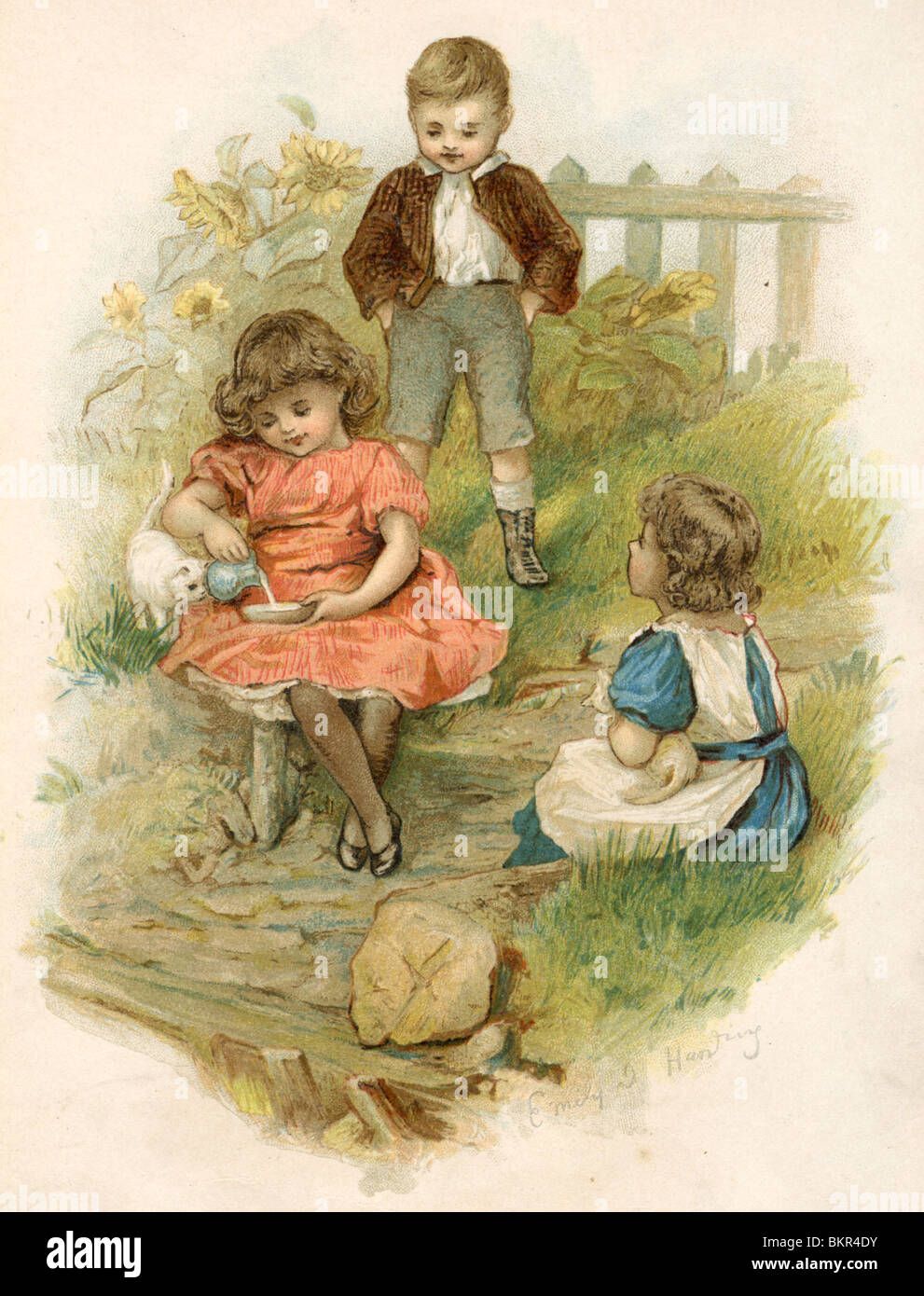 Child with kittens hi-res stock photography and images - Alamy