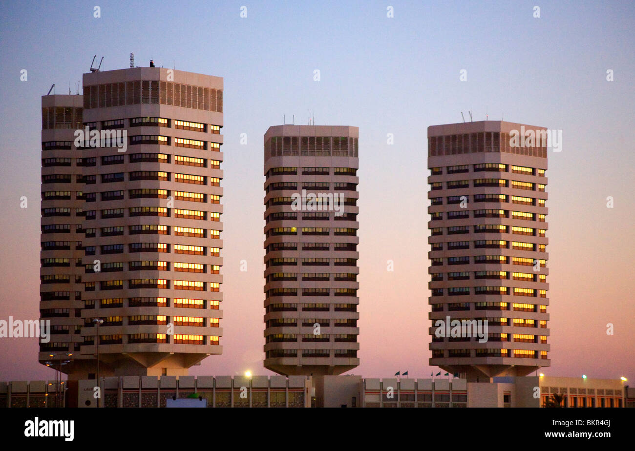 Libya; Tripolitania; Tripoli; The four towers of the Dhat al Imad just ...