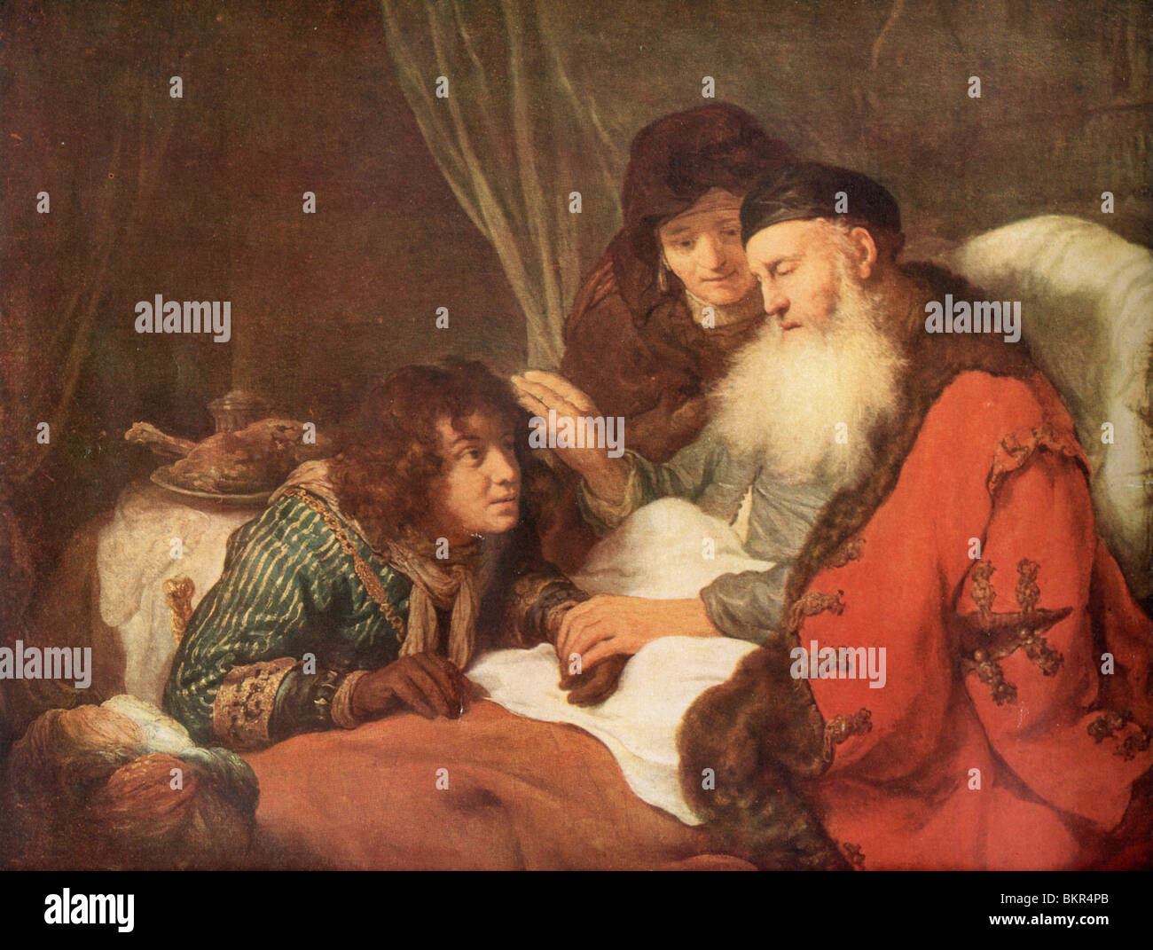 Isaac Blessing Jacob, from the painting by Govert Flinck Stock Photo ...