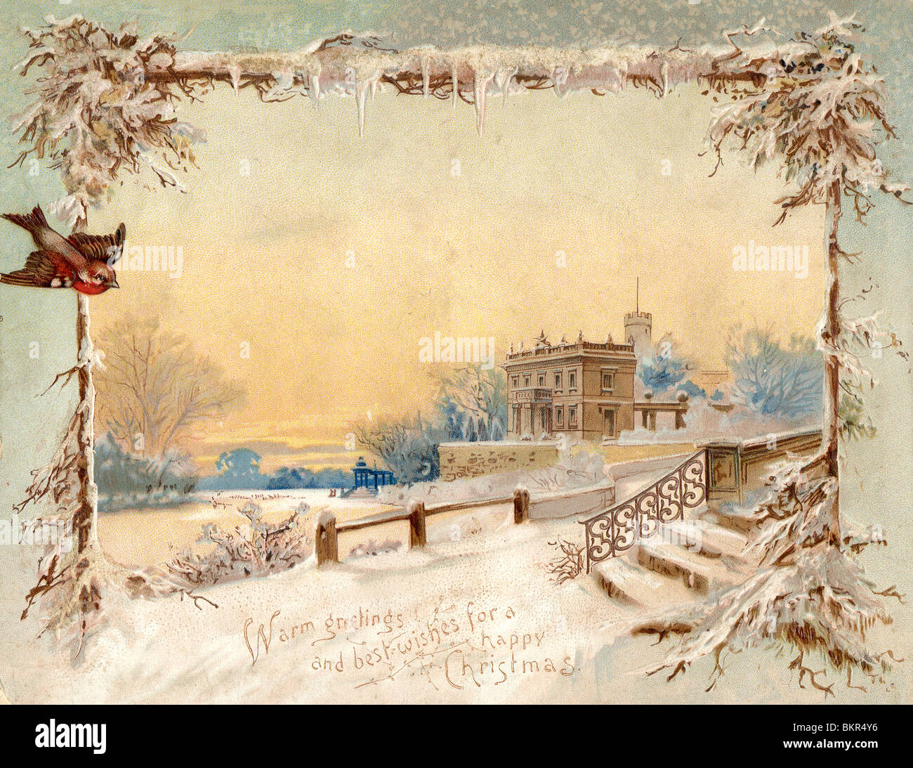 Victorian Christmas Card Robin High Resolution Stock Photography and ...