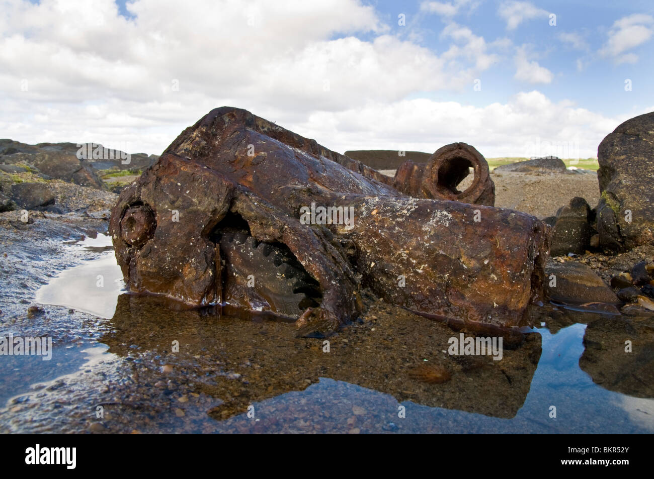Sea Monster An old internal combustion engine which has been dumped on ...
