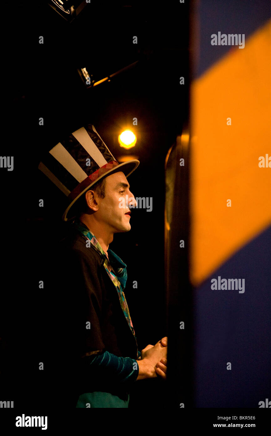 Russia, St.Petersburg; A clown, Waiting in the wings during a ...