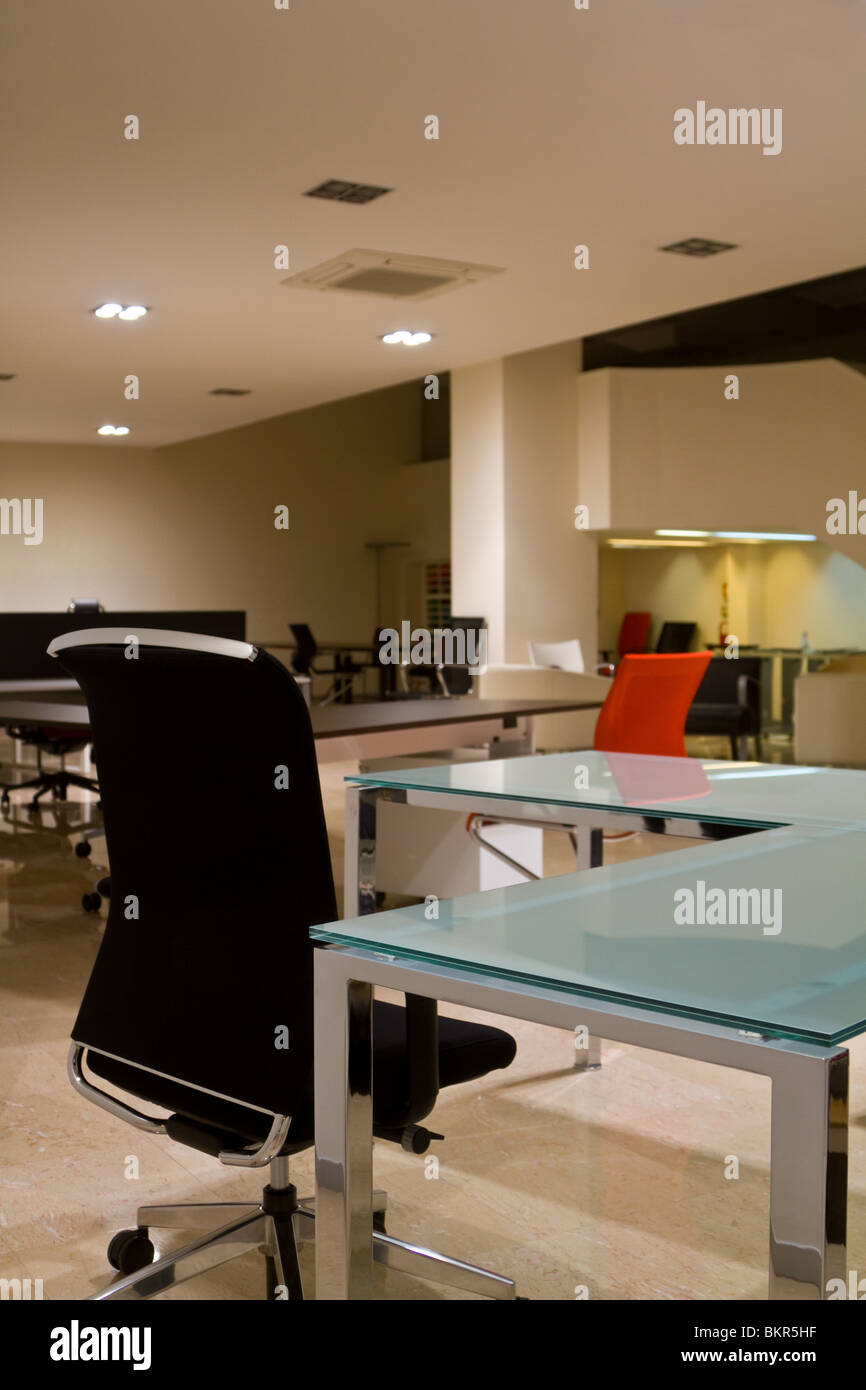 A modern empty office at night Stock Photo - Alamy
