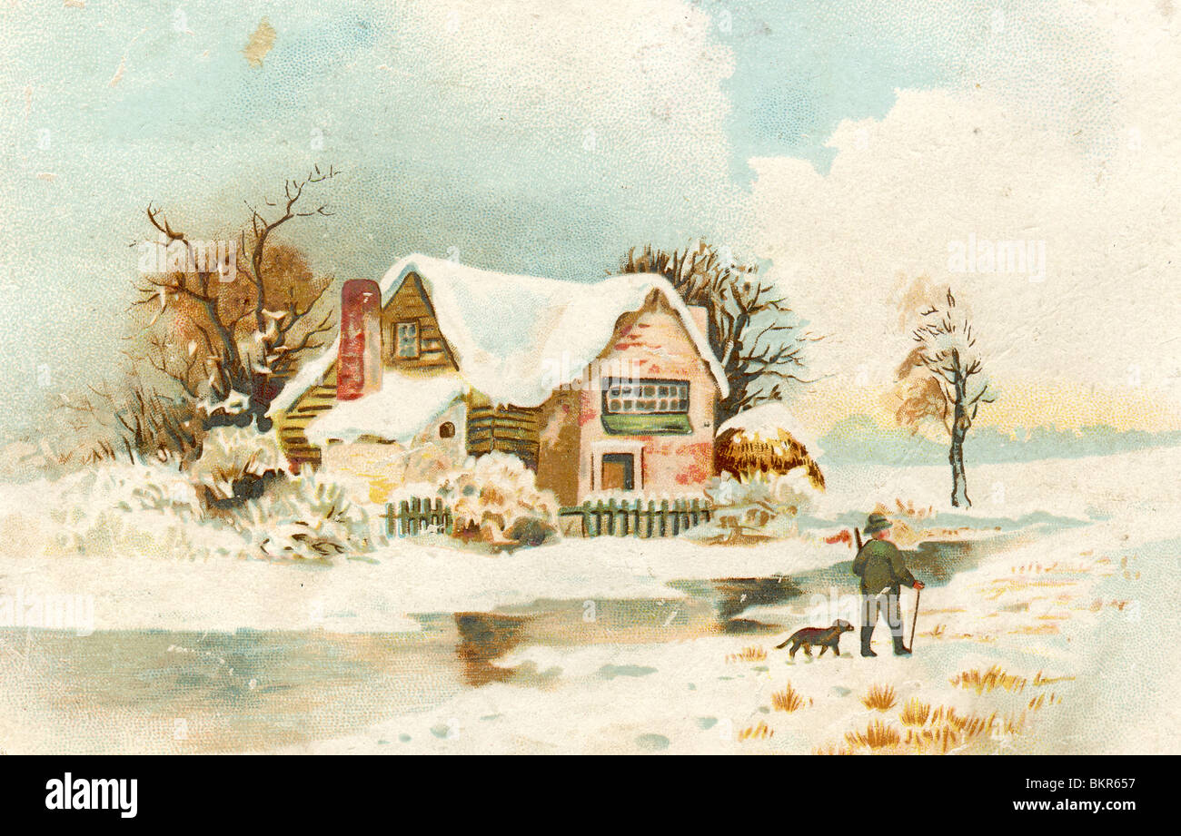 VICTORIAN CHRISTMAS CARD Stock Photo - Alamy