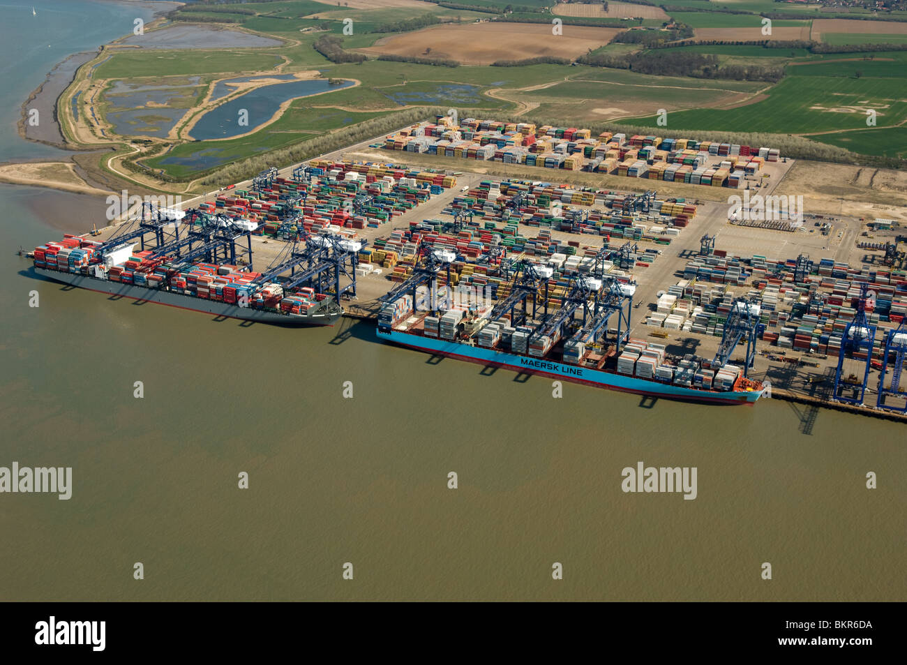 An Aerial view of Felixstowe Port Trinity terminal Stock Photo - Alamy