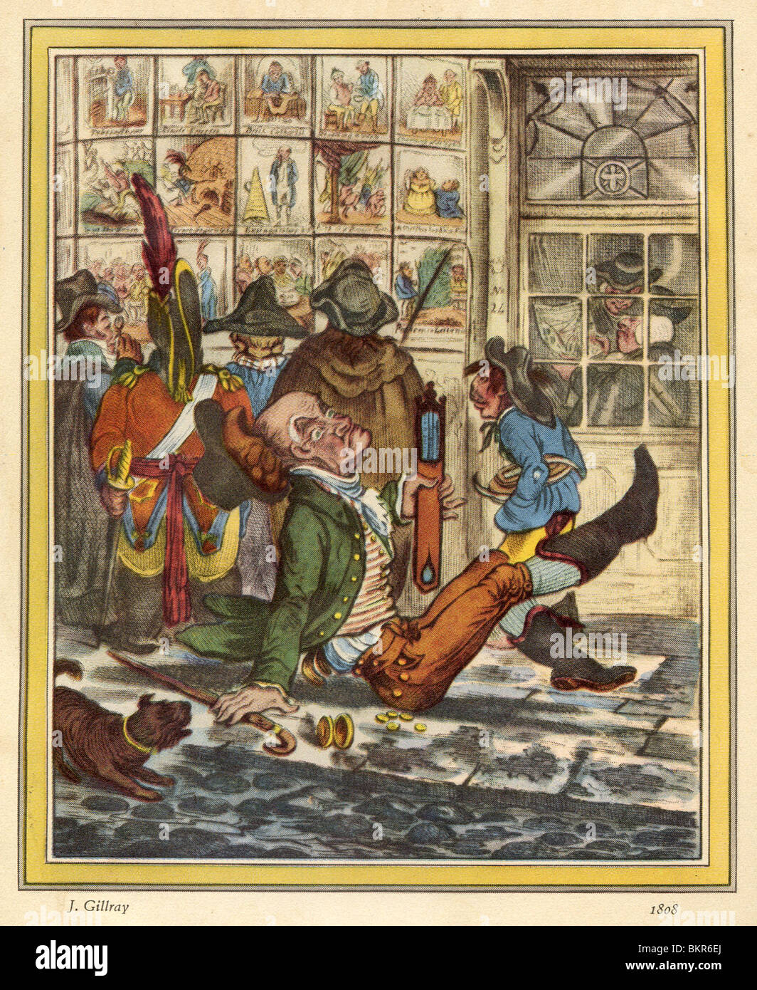 February - Very Slippery Weather (James Gillray 1808 Stock Photo - Alamy