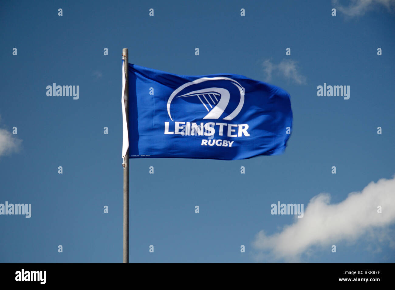 The Leinster Rugby flag flying over New Ross, Co Wexford, Ireland Stock ...
