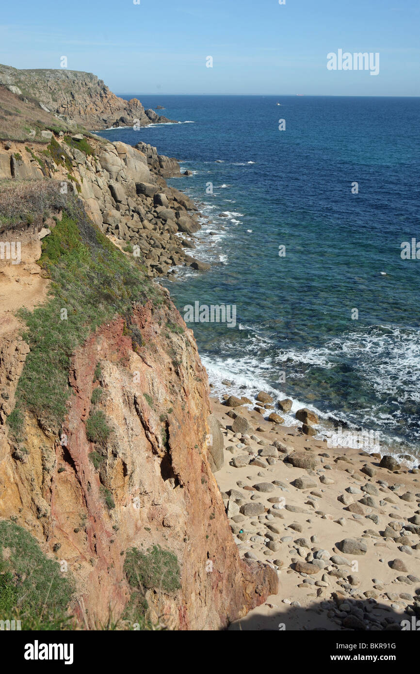 Beach between the villages of Porthgwarra and St Levan, and between ...