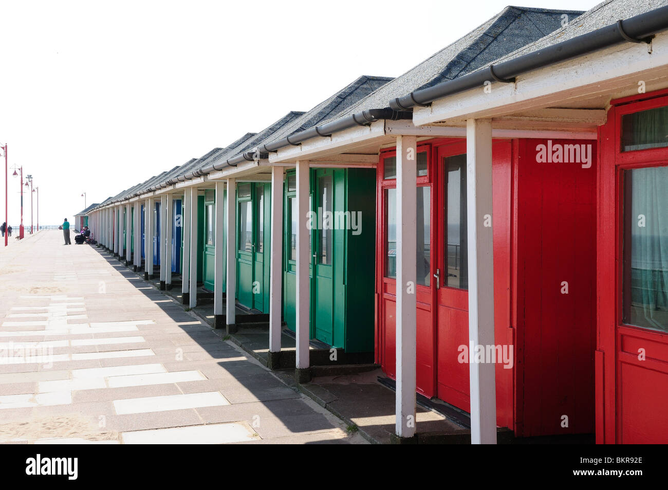 Mablethorpe Seaside Town Beach Huts and Shops Stock Photo - Alamy