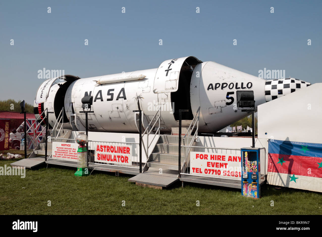 A rocket type ride called 'Appollo 5' at a fun fair in Lampton Park ...