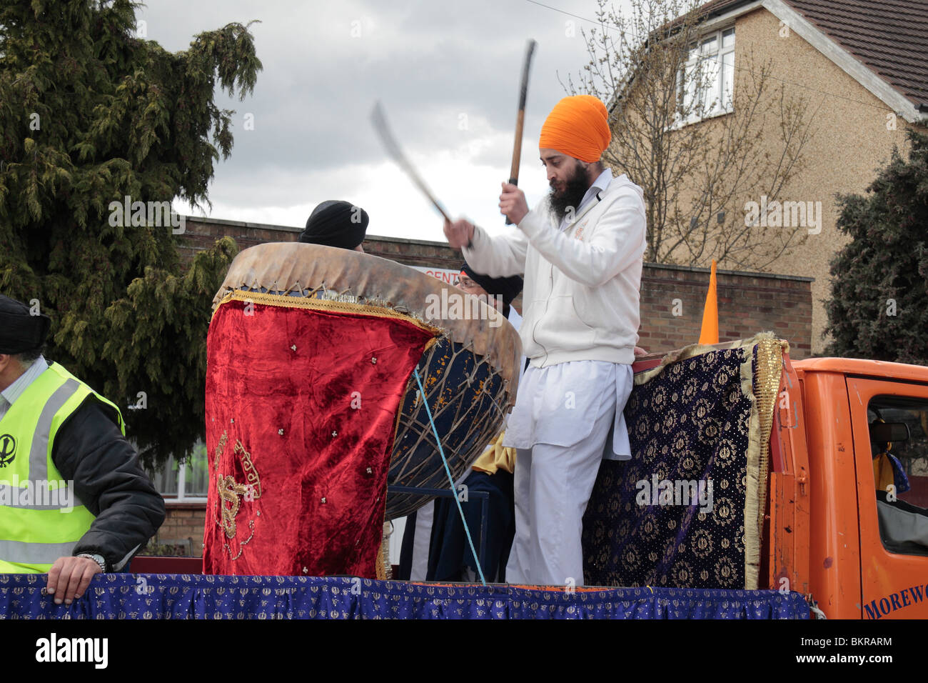 The Nagara (large drum) at the head of the 12th annual Vaisakhi Nagar ...