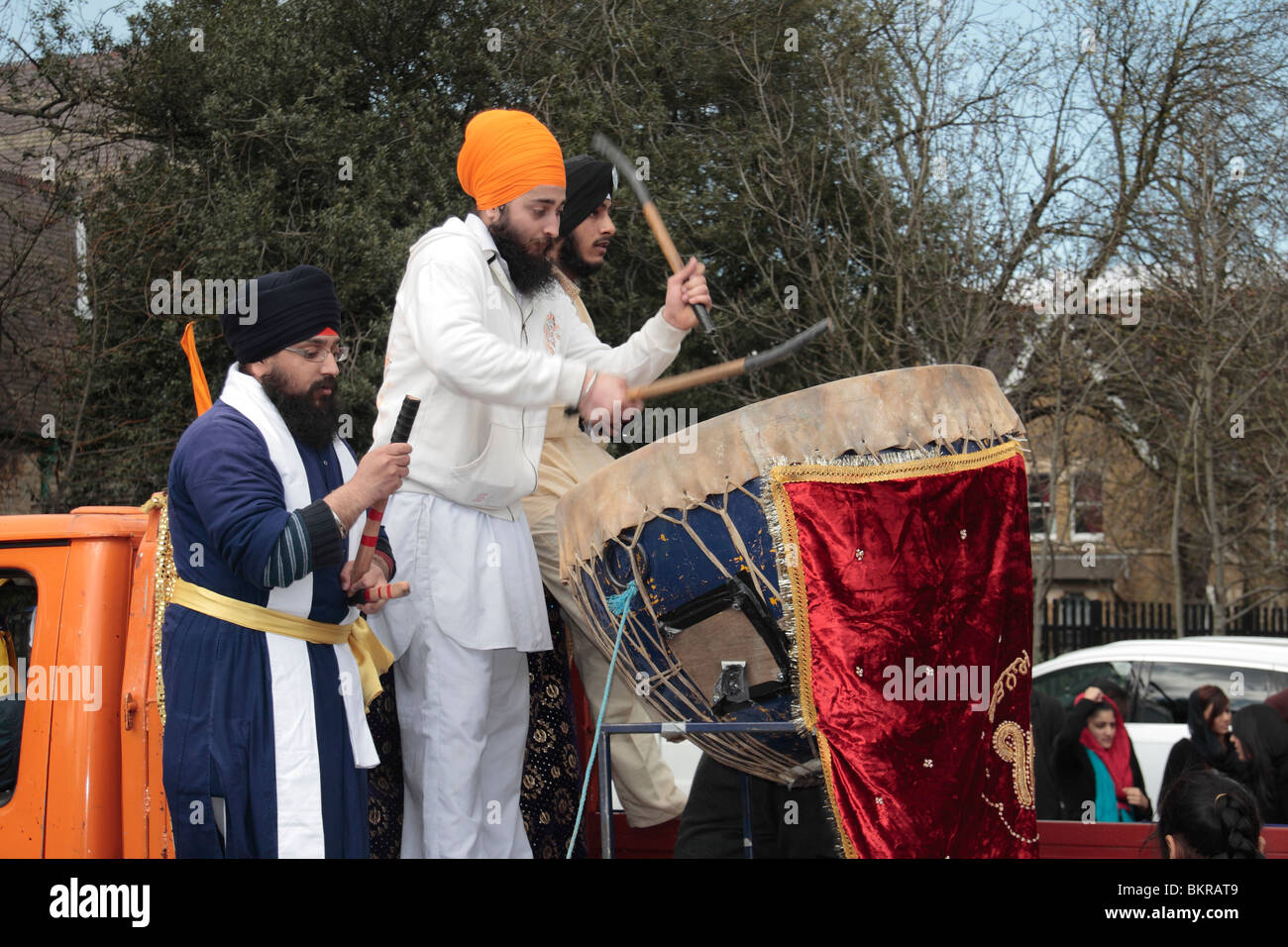 The Nagara (large drum) at the head of the 12th annual Vaisakhi Nagar ...