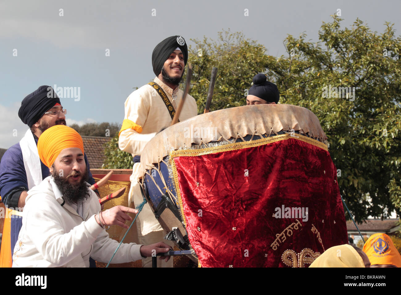The Nagara (large drum) at the head of the 12th annual Vaisakhi Nagar ...