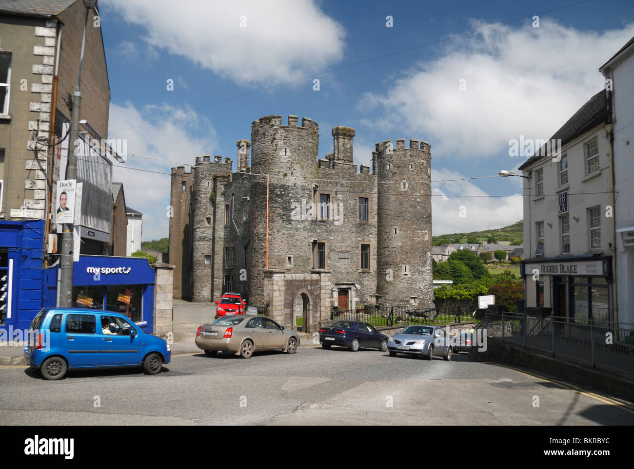Enniscorthy Castle, located above the River Slaney (out of frame to the ...