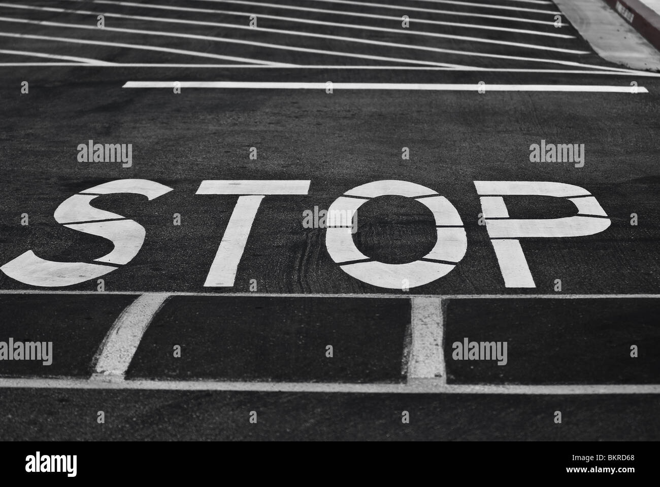 Stop sign on the road Stock Photo - Alamy