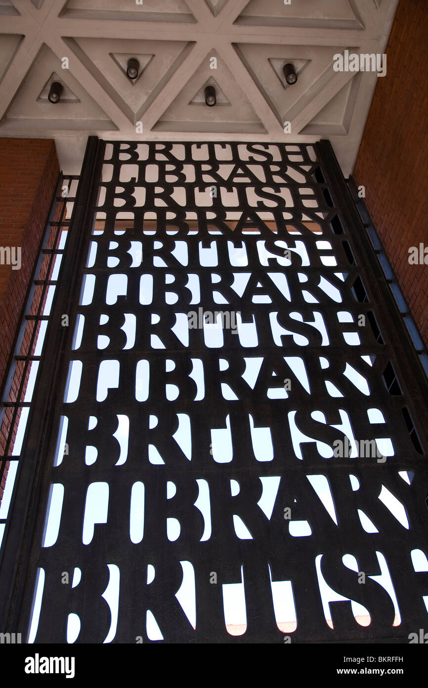 British Library entrance gates Stock Photo - Alamy