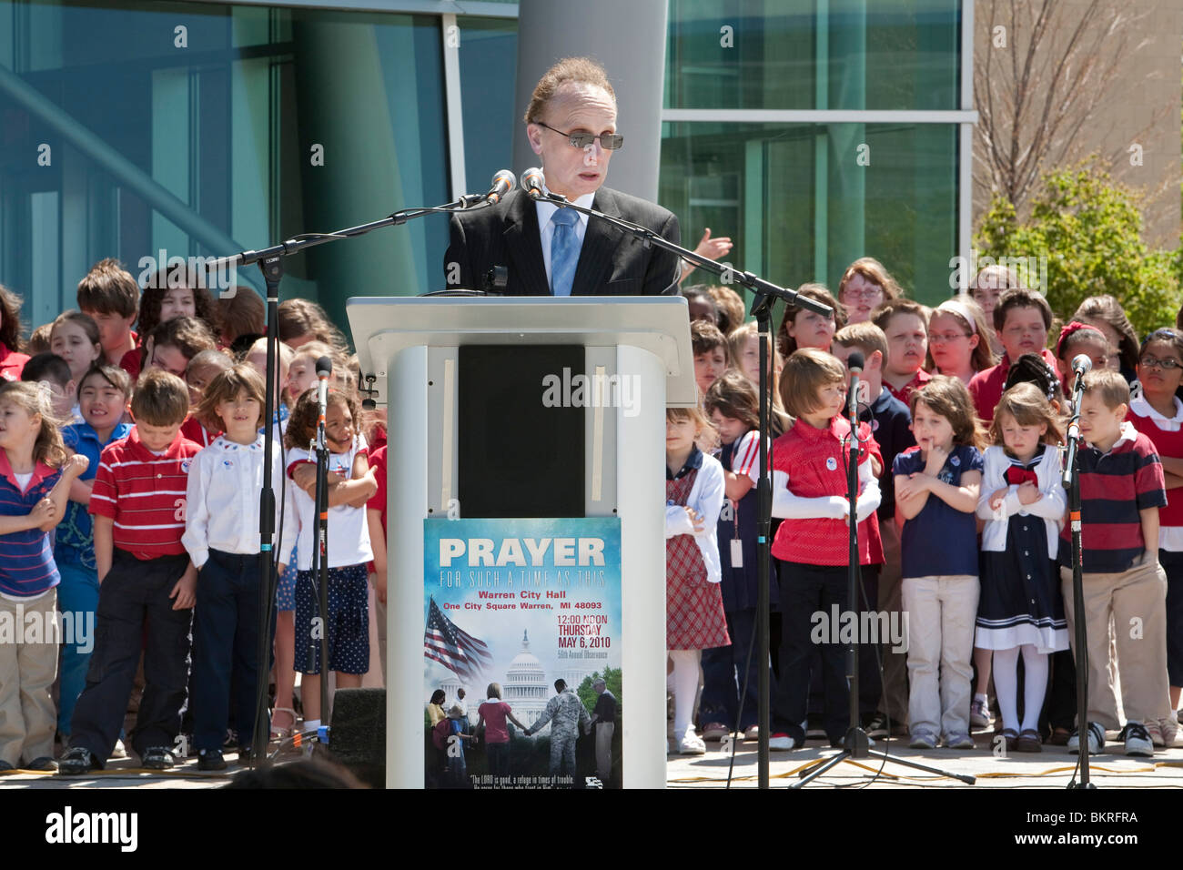 Warren, Michigan - Warren Mayor Jim Fouts speaks during a National Day ...