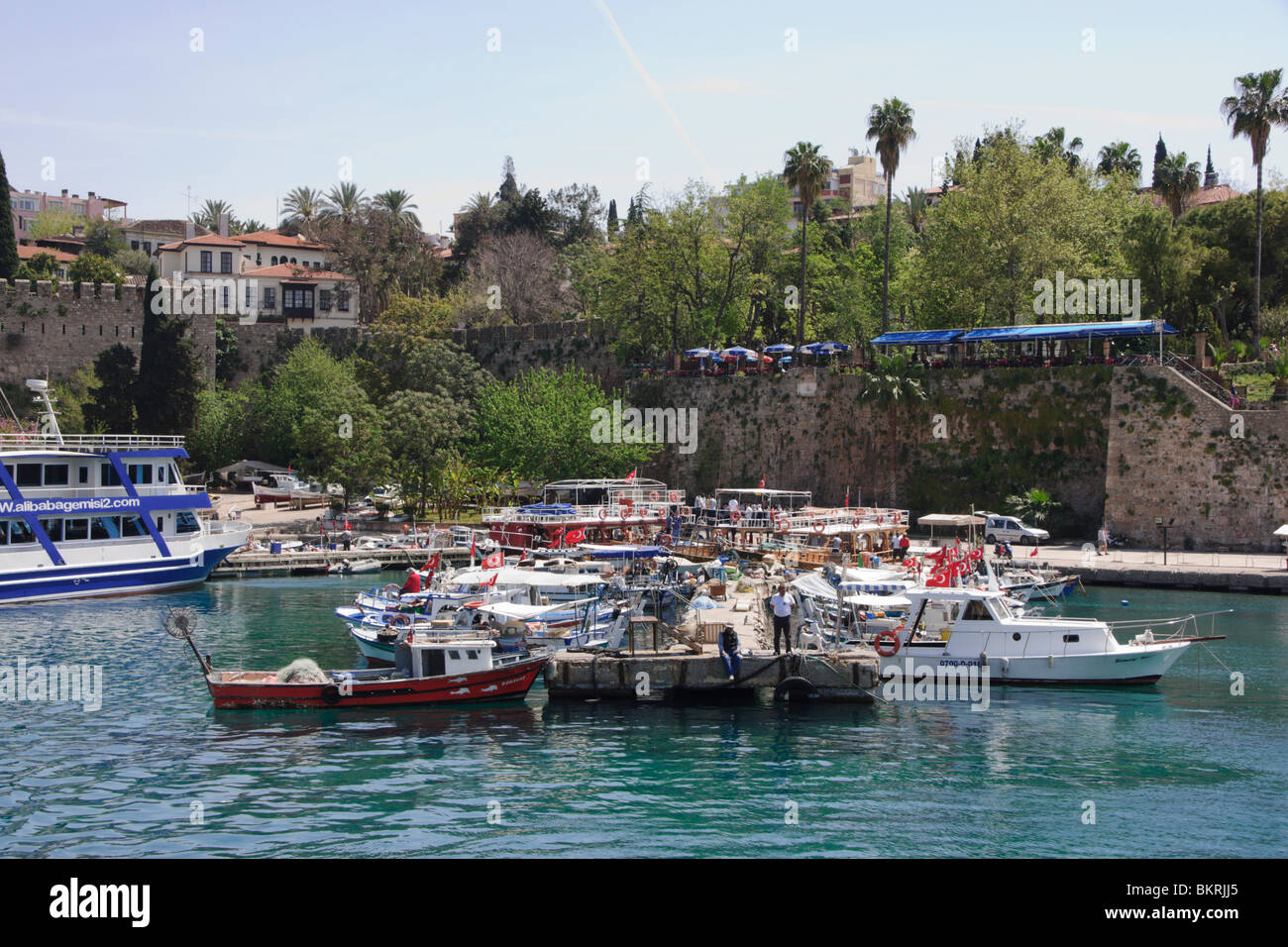 Antalya old town harbour with excursion boats Stock Photo - Alamy