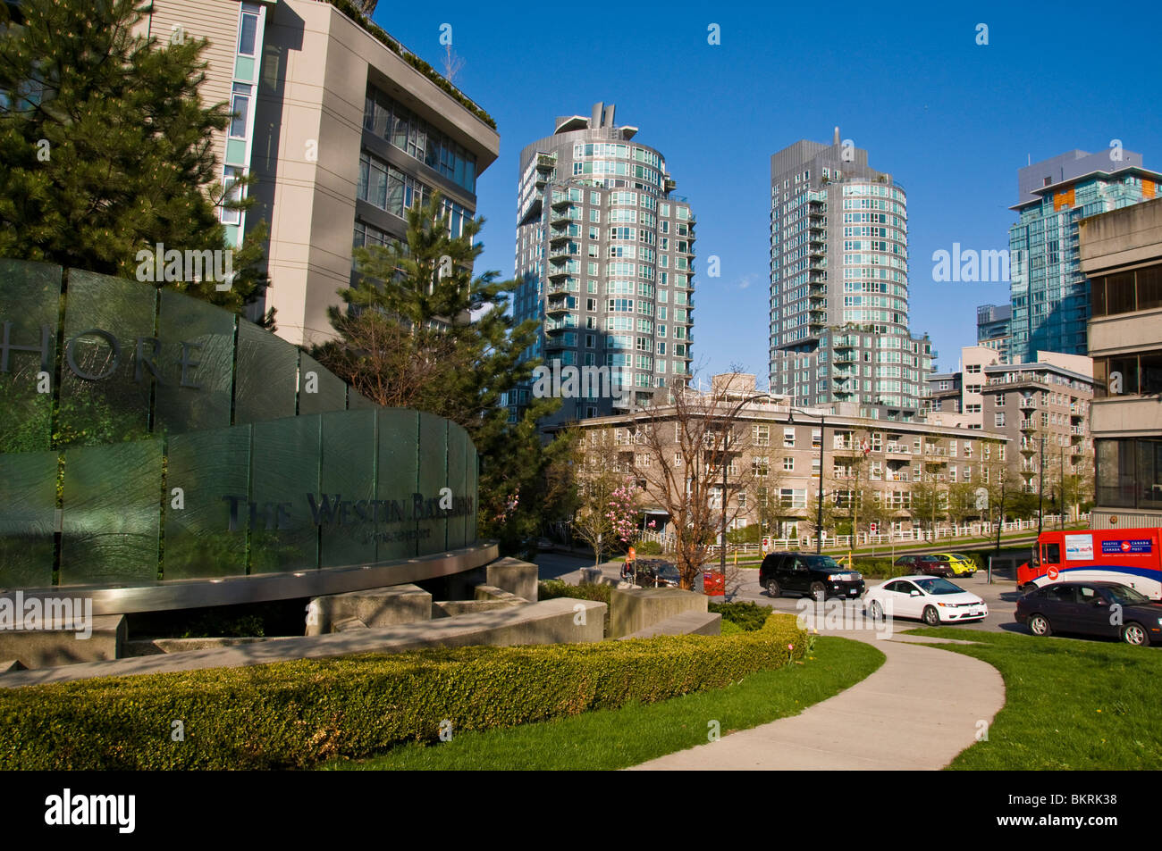 Modern residential properties on West Georgia street Vancouver Stock ...