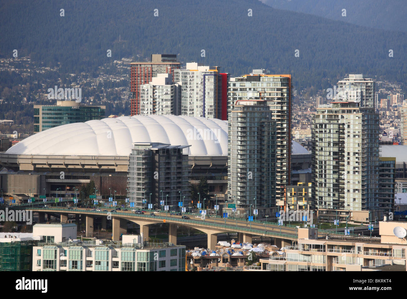 View of BC Place stadium and downtown, Vancouver, British Columbia ...