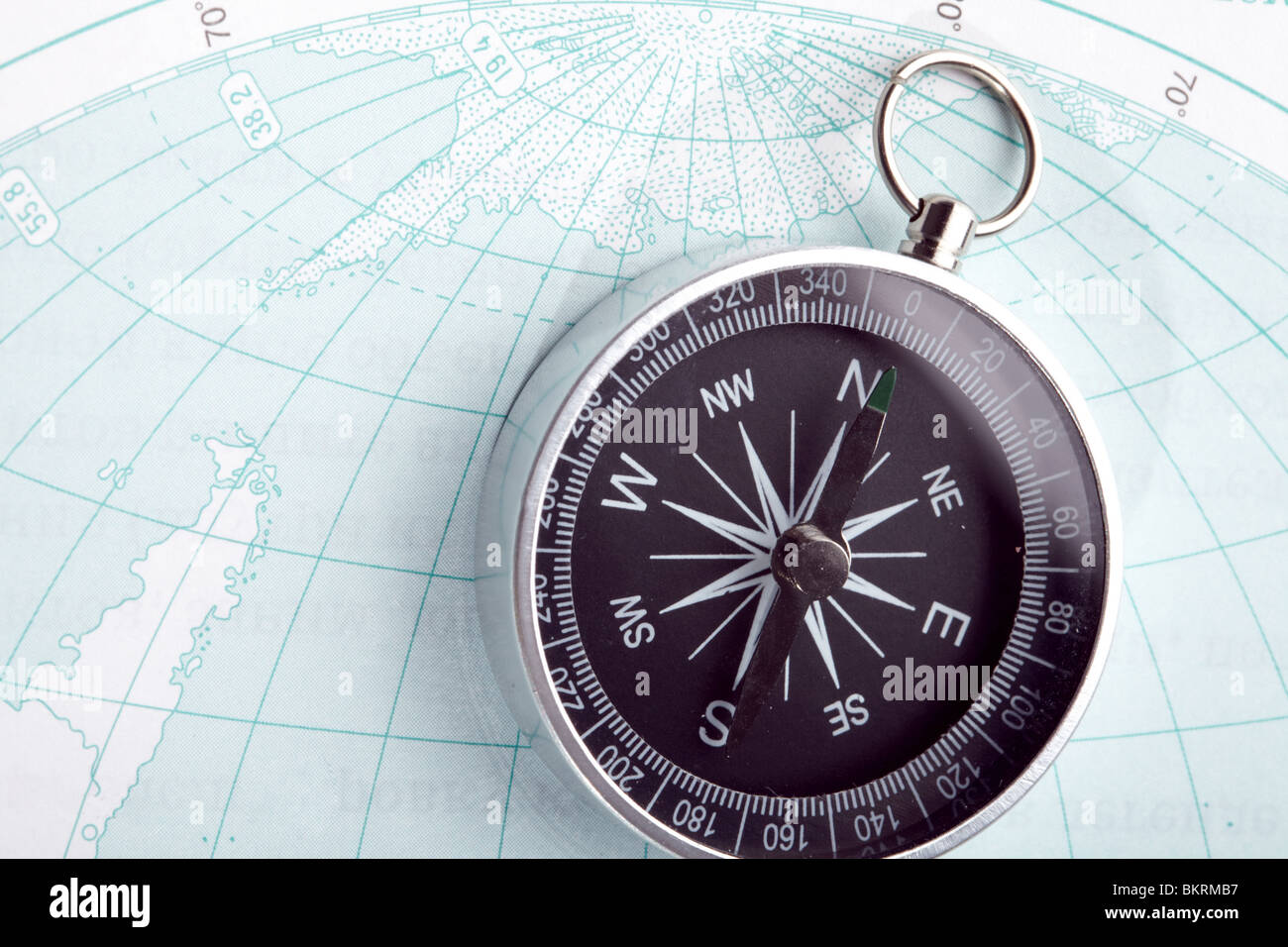 Map with a compass Stock Photo - Alamy